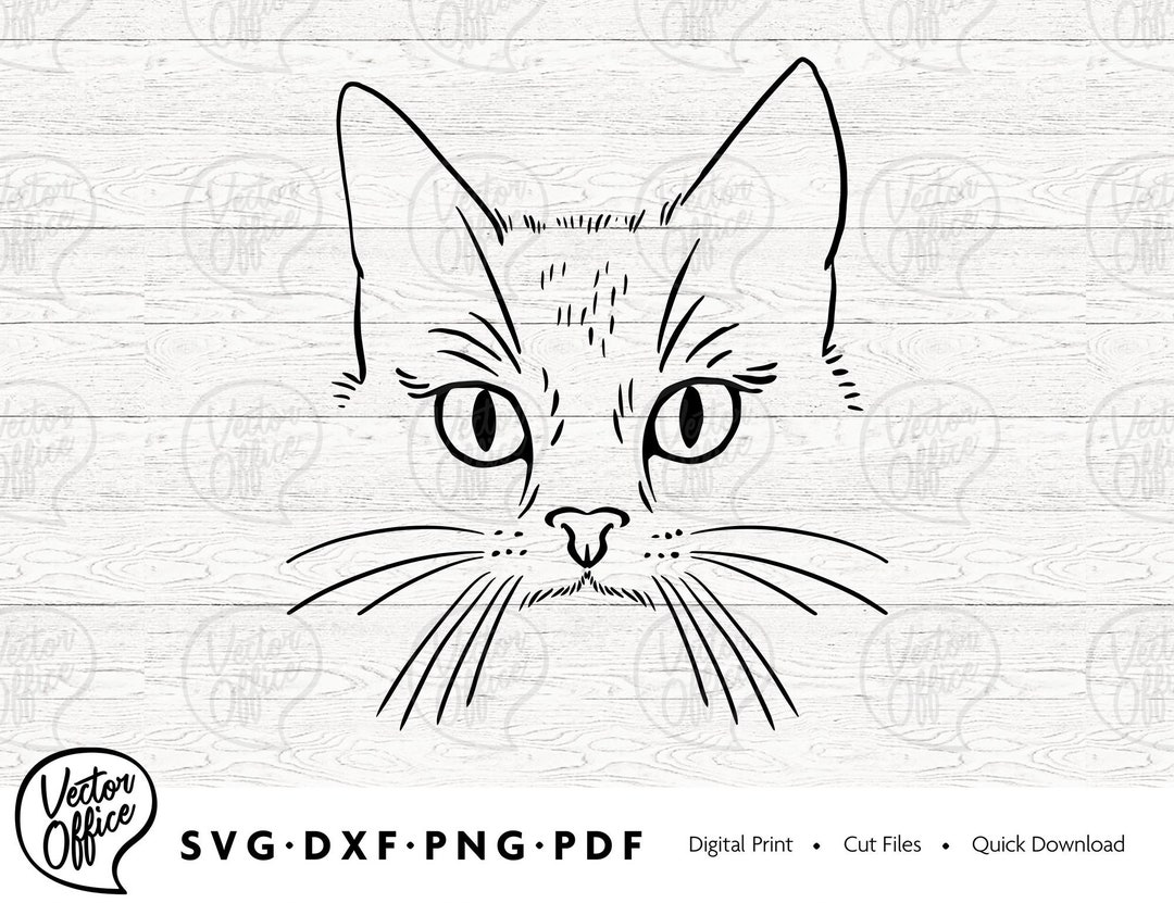 Realistic Cat Face Svg, Kitten Whiskers Svg, Cat Face Clipart, Kitty ...