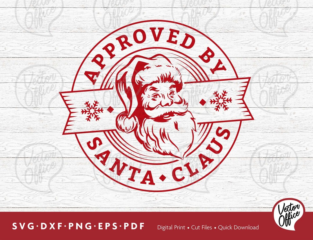 Santa Approved Stamp Svg, Christmas Mail, Christmas Post Svg, Santa ...