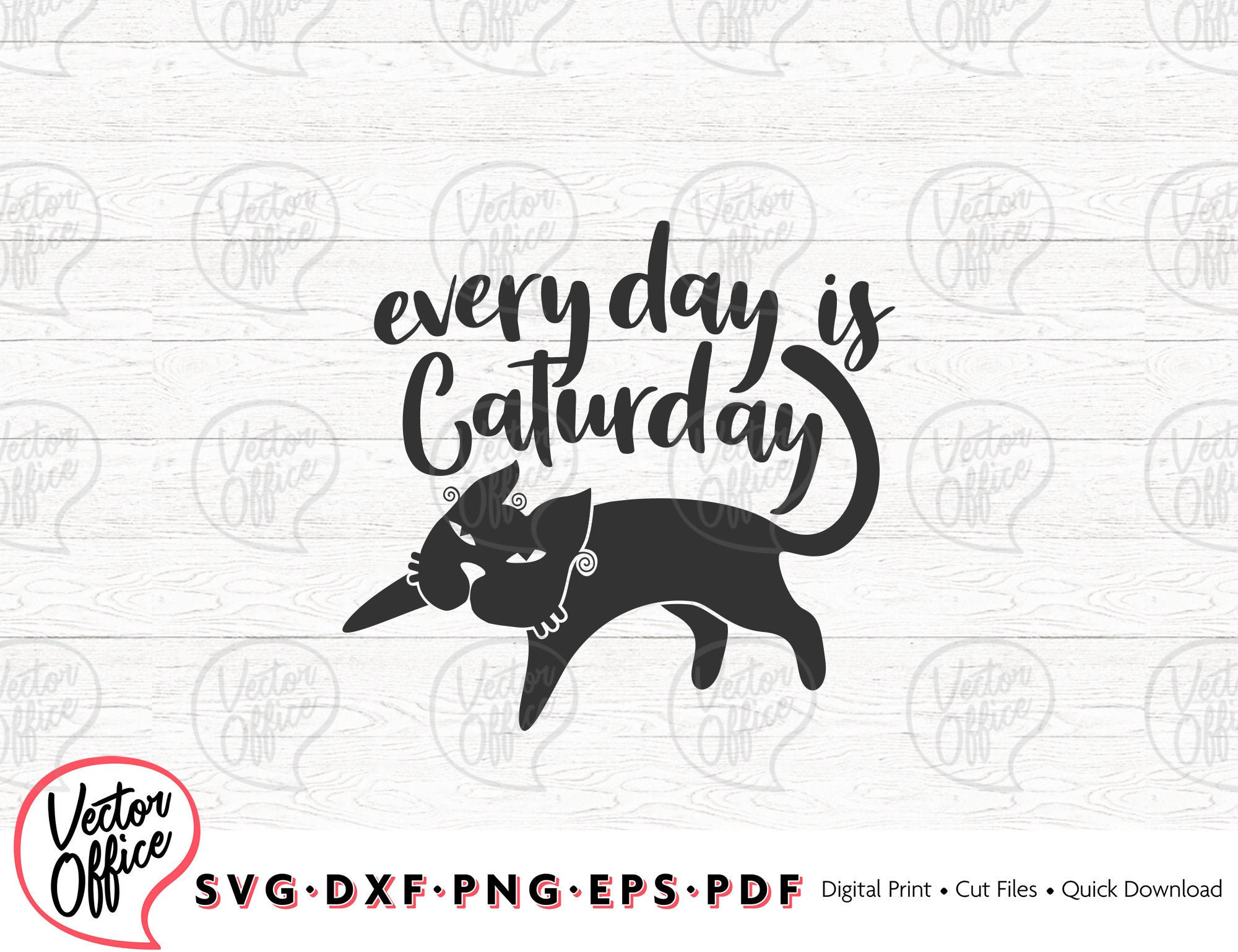 Every day is Caturday SVG Design for Cat Lovers Cat SVG Cat | Etsy