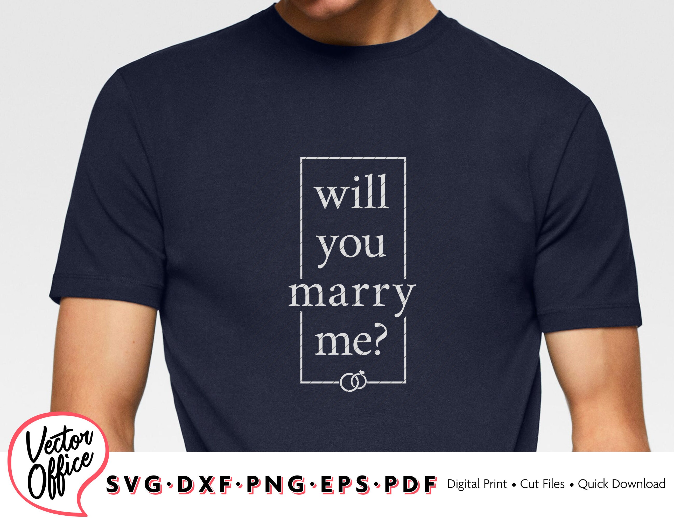 Marriage Proposal Svg Will You Marry Me Sillhouette and | Etsy