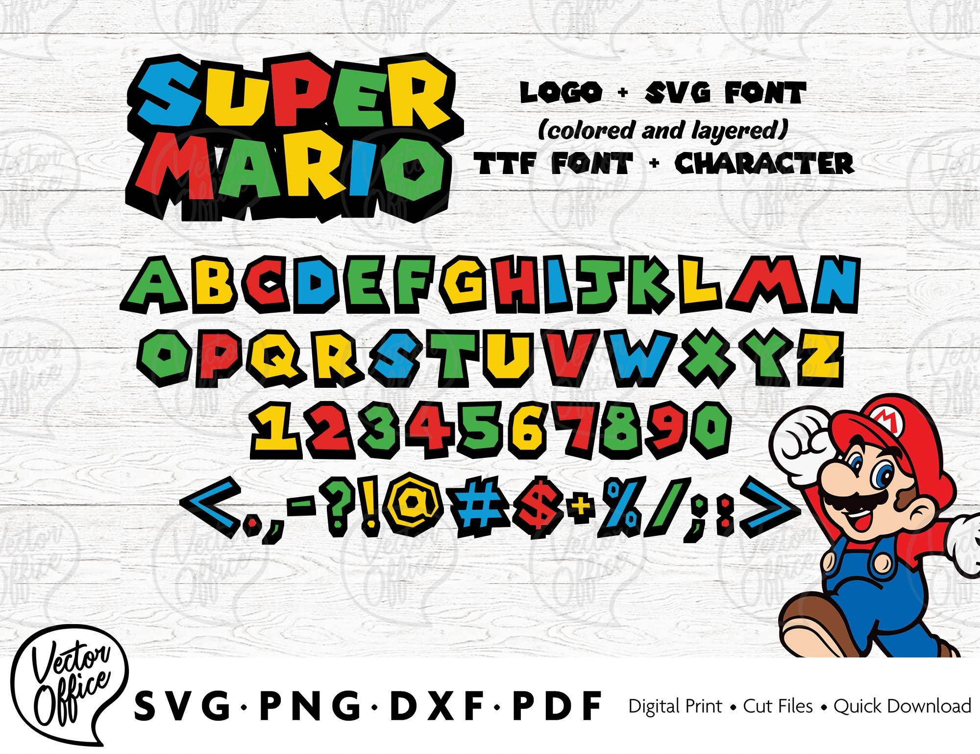 Super Mario Font SVG Layered Mario Font Super Mario Svg - Etsy UK