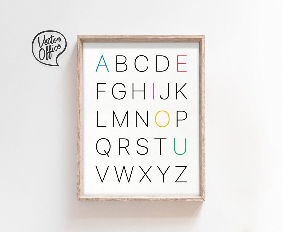 Alphabet Nursery Print Typographic Print Printable Art - Etsy UK
