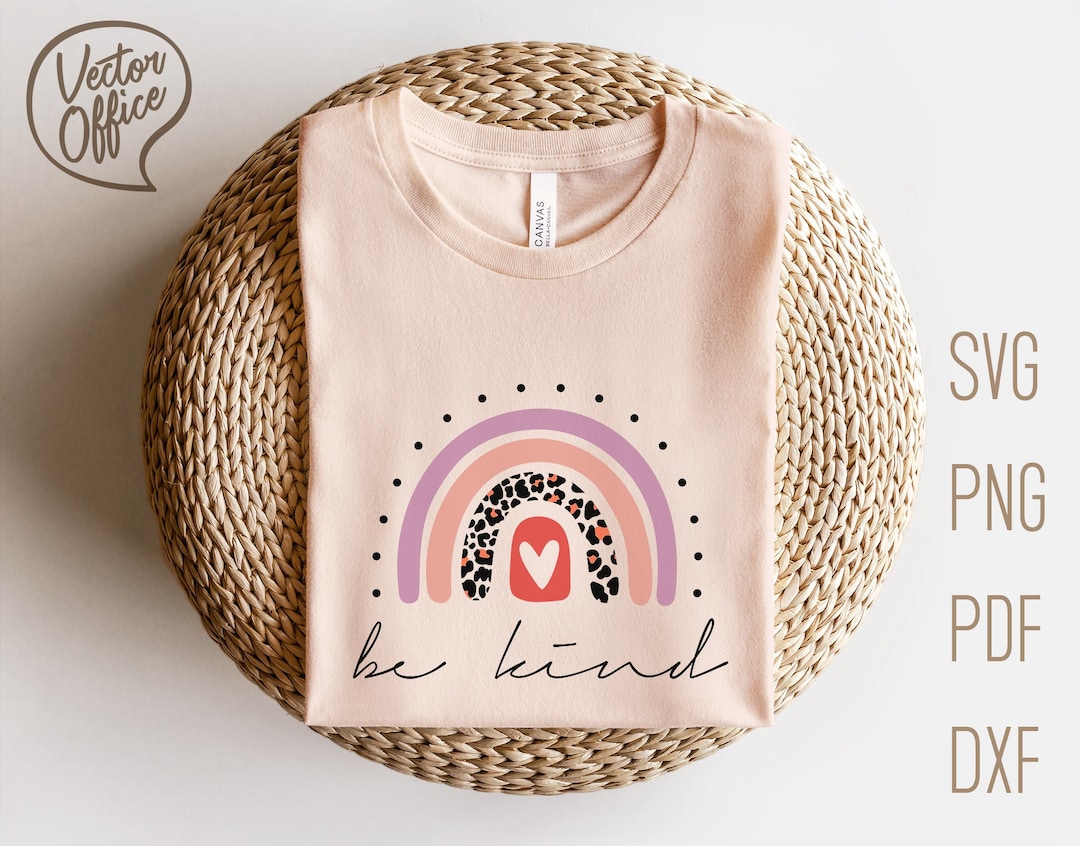 Be Kind Svg, Boho Rainbow Svg, Hand Drawn Rainbow, Leopard Rainbow Svg ...