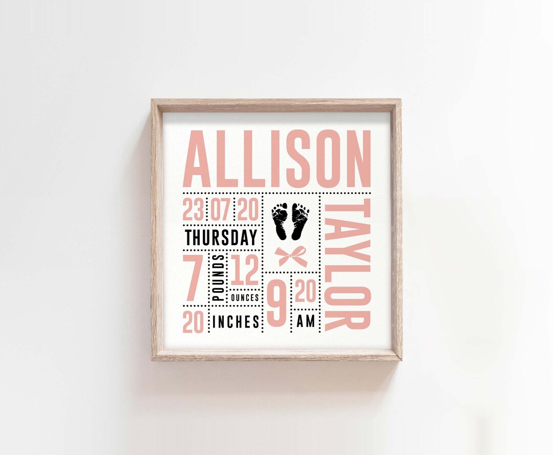 Birth Announcement Svg Png Dxf, Birth Stats, Baby Stats Keepsake ...