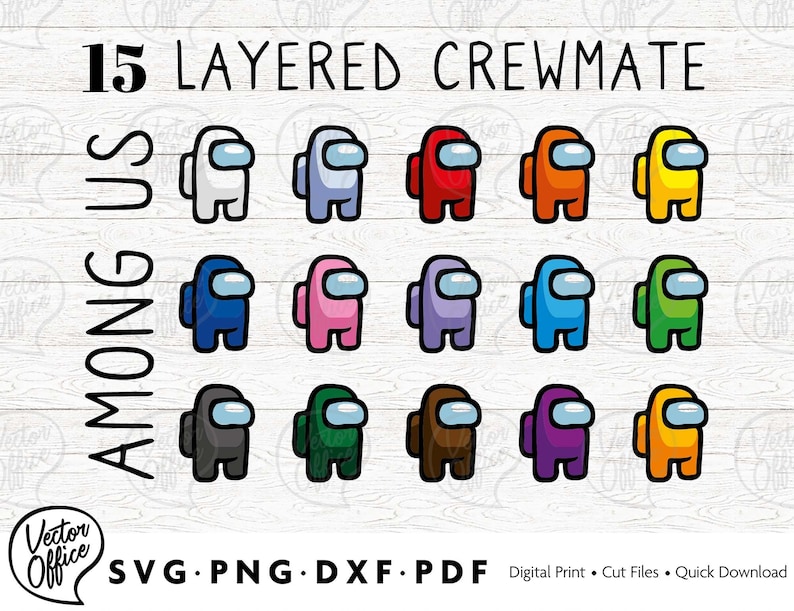Among Us SVG, Among Us Color Svg, Among Us Layered Svg, Among Us Logo ...