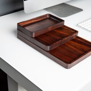Walnut Wood Trays. Stackable Modular Design. Catch All Valet Tray ...
