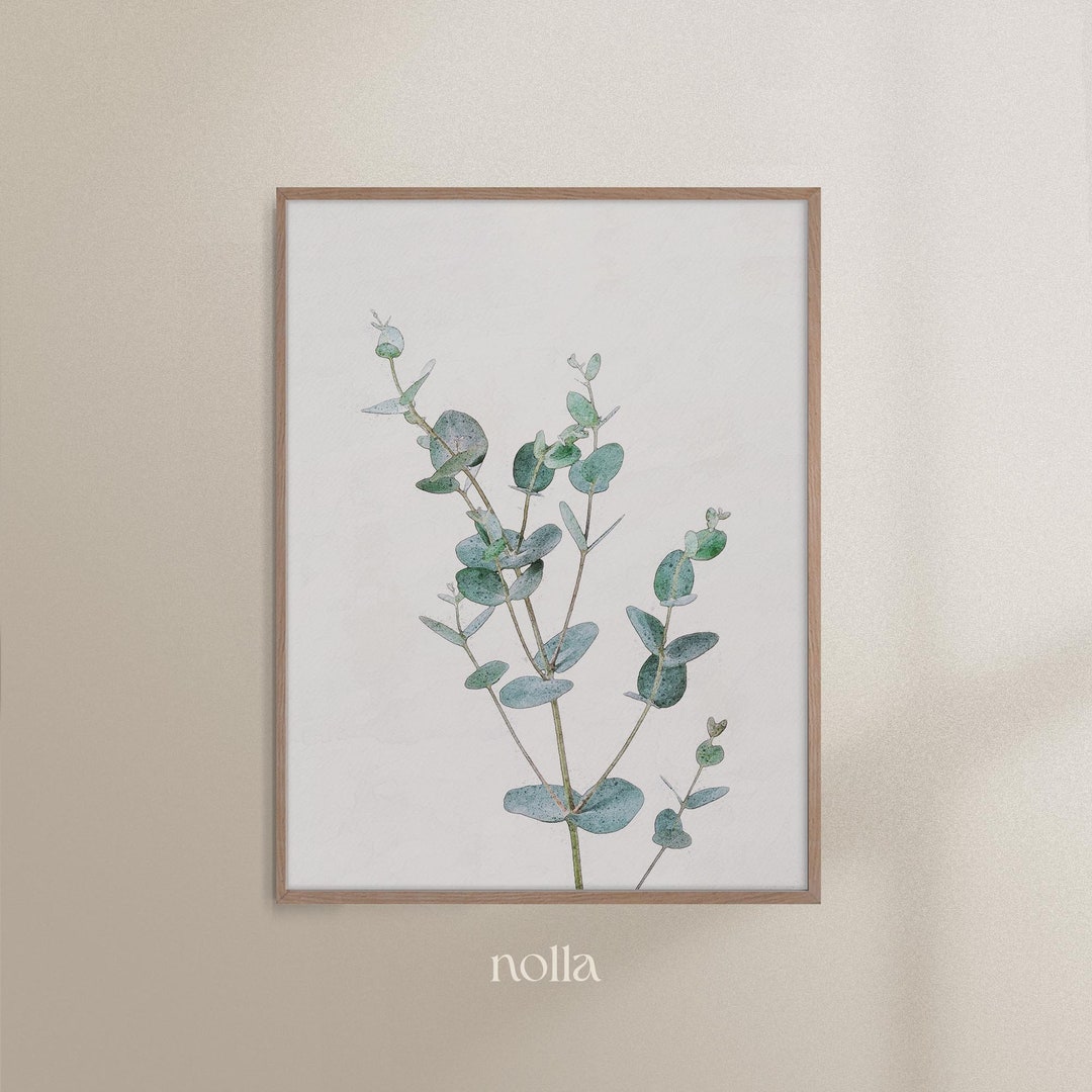 Eucalyptus Watercolor Print, Botanical Wall Decor, Leaf Print, Modern ...