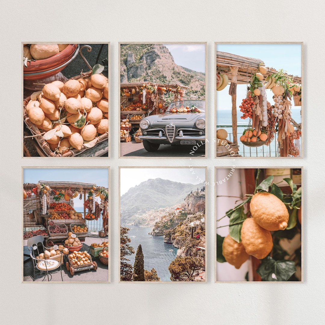 Positano Fruit Market, Citrus Vendor Print, Lemon Tree Printable ...