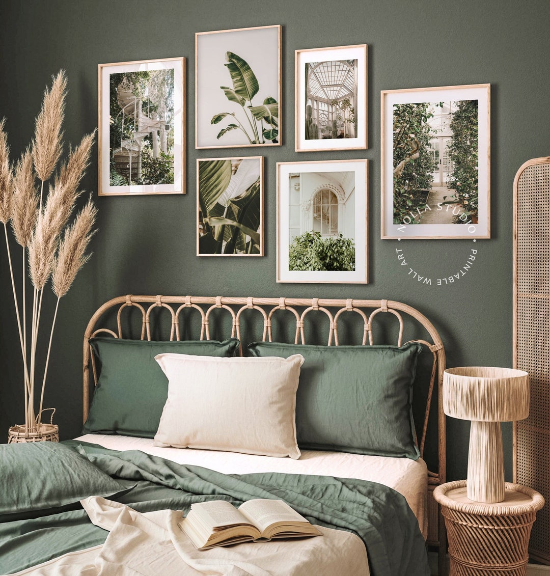 Botanical Garden Gallery Wall, Green House Set of 6, Botanical ...