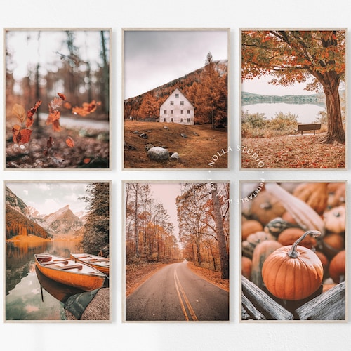 Fall Prints Watercolor Pumpkin Print Printable Fall Wall - Etsy