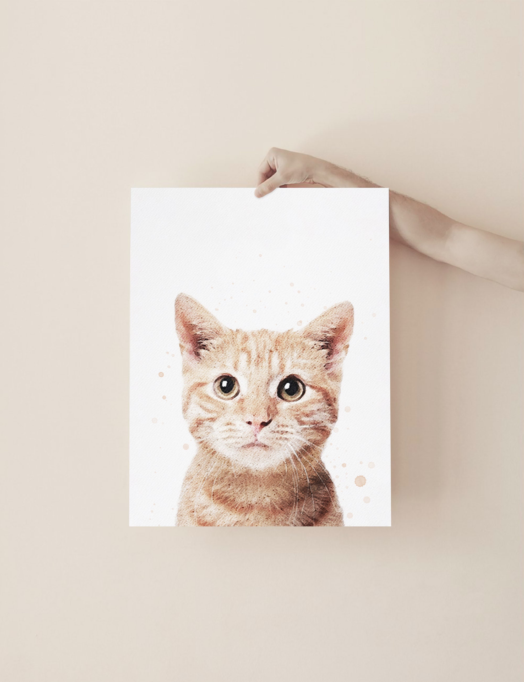 Orange Cat Print Ginger Cat Wall Art Nursery Decor Cat | Etsy