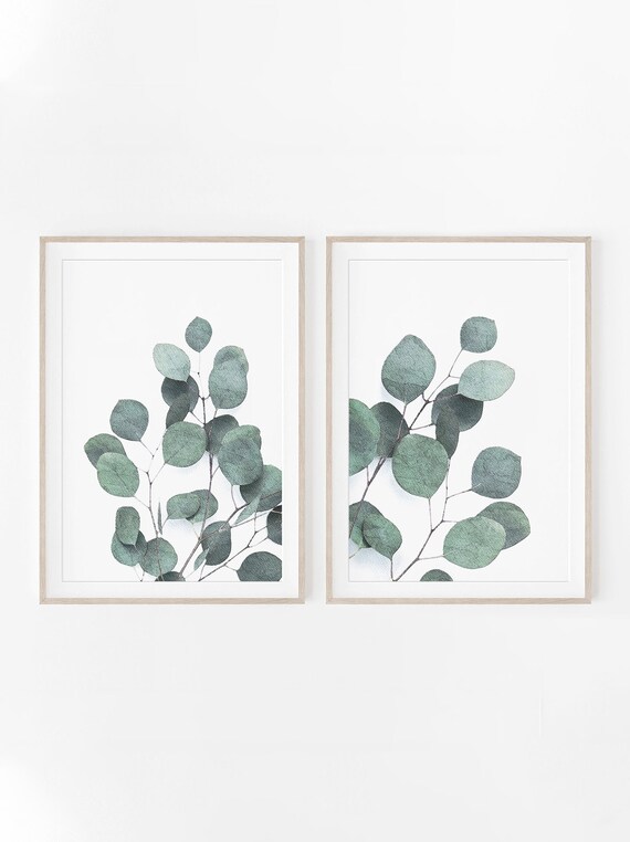 Eucalyptus Set of 2 Botanical Print Set Gallery Wall Art 2 | Etsy