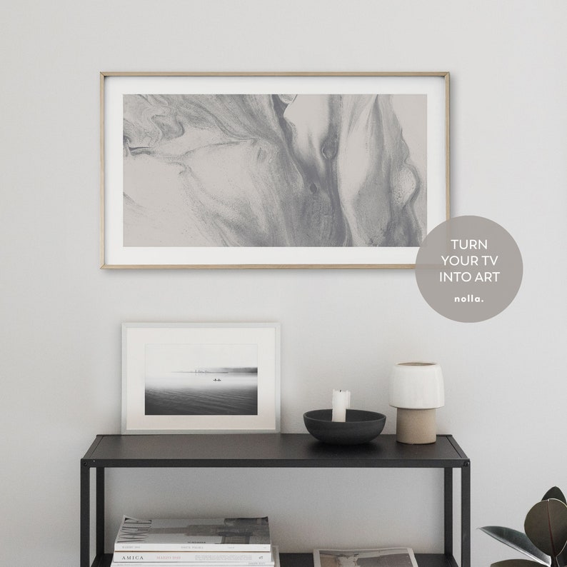 Samsung Frame TV Gray Abstract Art Grey Marble Art Frame - Etsy