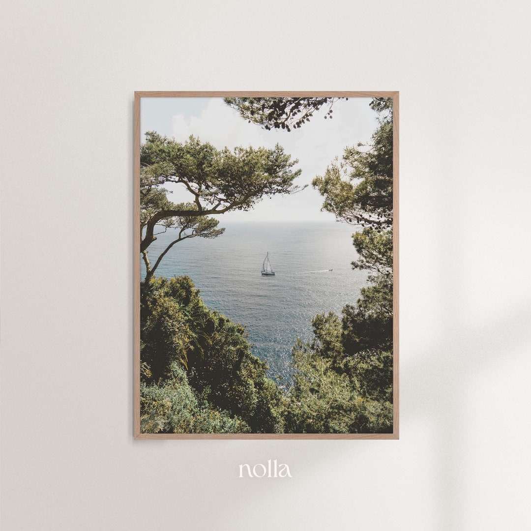 Ocean View Wall Art, Sailboat Print, Italian Coast Photo, Italy ...