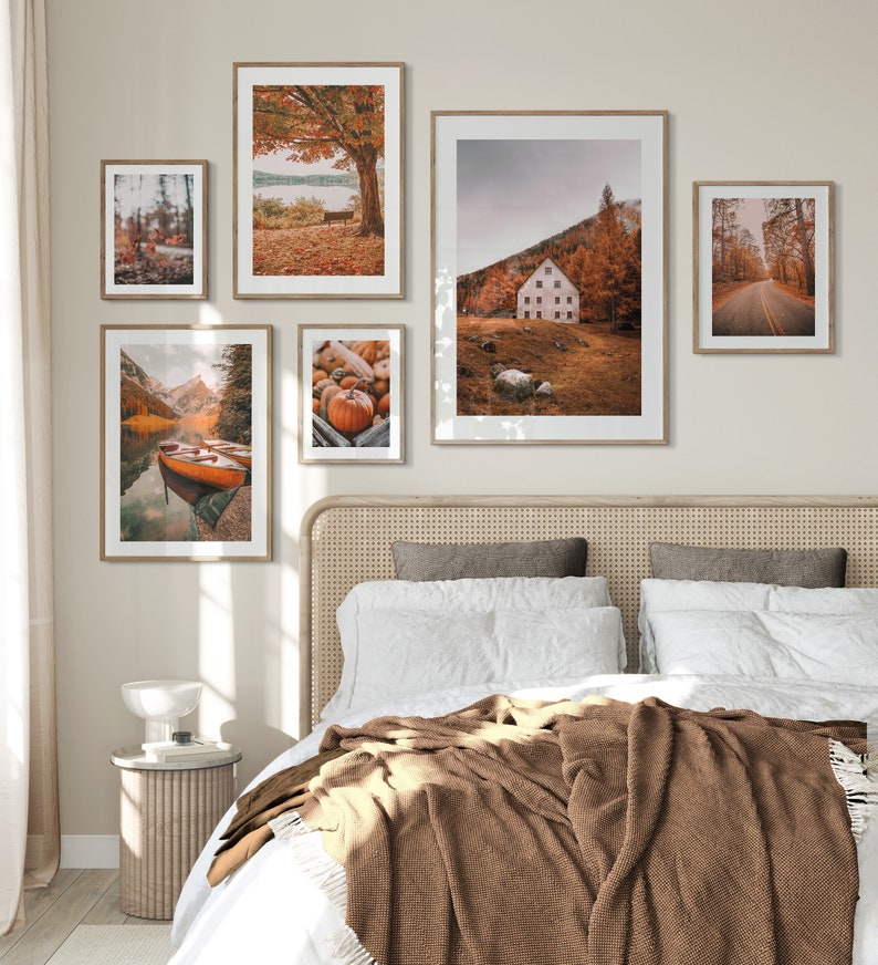 Autumn Gallery Wall Set of 6, Fall Print Set, Farmhouse Prints, Pumpkin ...