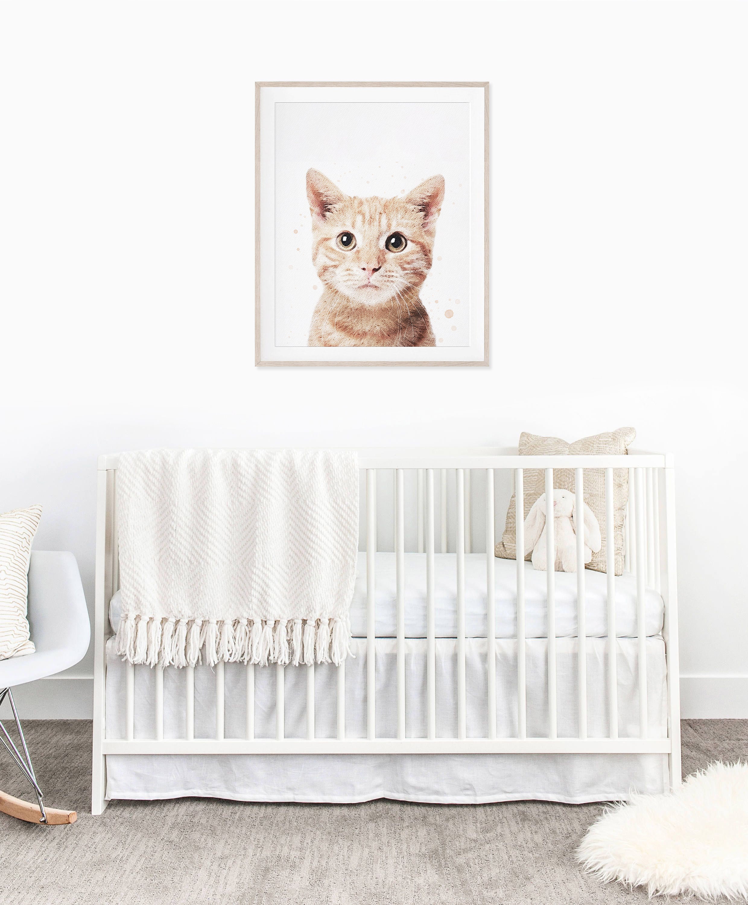 Orange Cat Print Ginger Cat Wall Art Nursery Decor Cat | Etsy