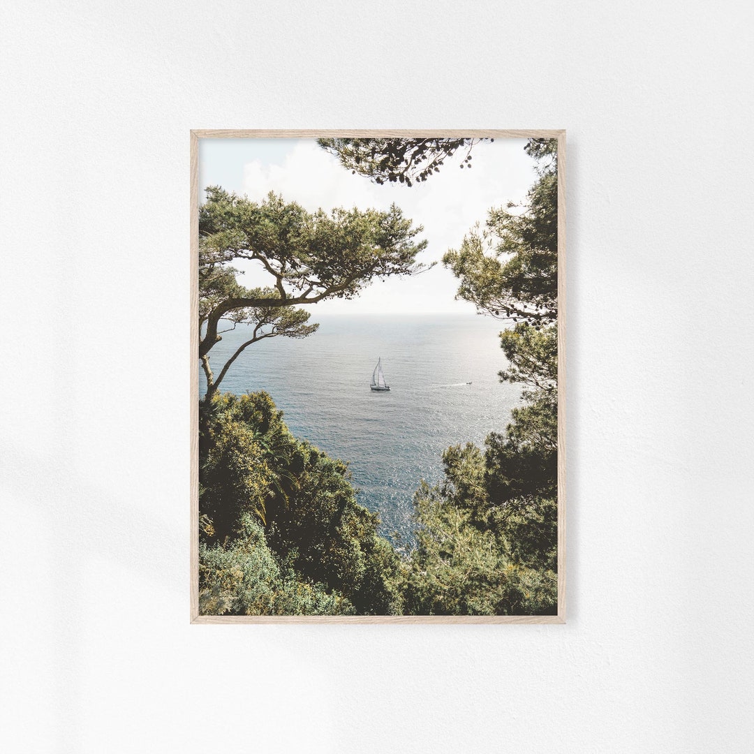 Ocean View Wall Art Sailboat Print Italian Coast Photo - Etsy