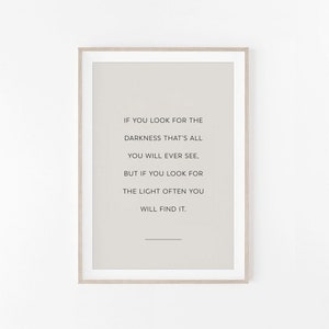 Look for the Light, Inspirational Quote, Motivational Quote, Typography ...