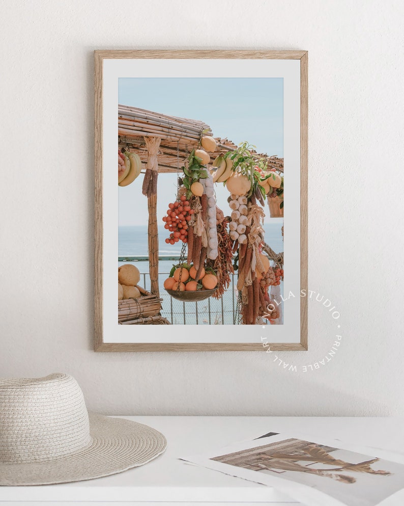 Positano Fruit Market, Citrus Vendor Print, Lemon Tree Printable ...