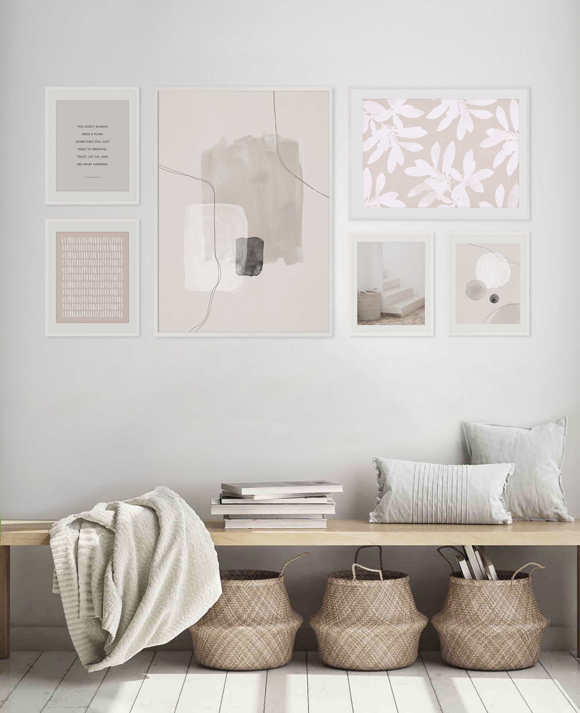 Boho Gallery Wall Set of 6 Prints Bohemian Wall Art Set | Etsy