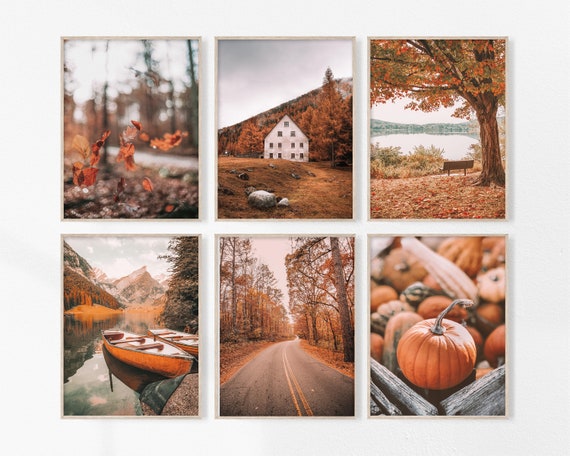 Autumn Gallery Wall Set of 6 Fall Print Set Farmhouse - Etsy