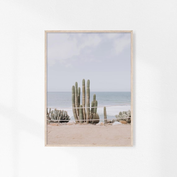 Cactus Print Desert Printable Coastal Wall Decor Neutral - Etsy