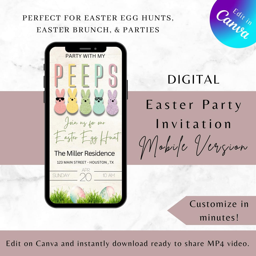 Easter Egg Hunt Invitation Digital | Editable Easter Party Invite ...