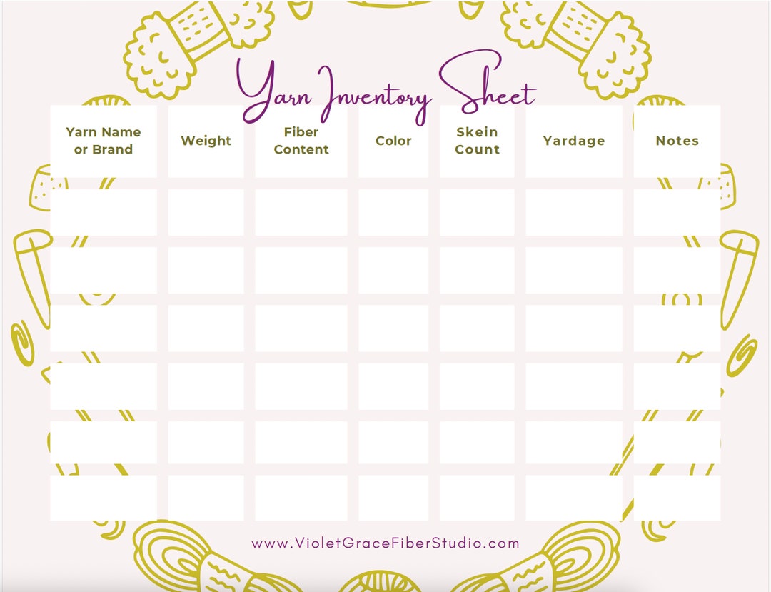 Yarn Inventory/ Yarn Stash Tracker: Printable PDF - Etsy