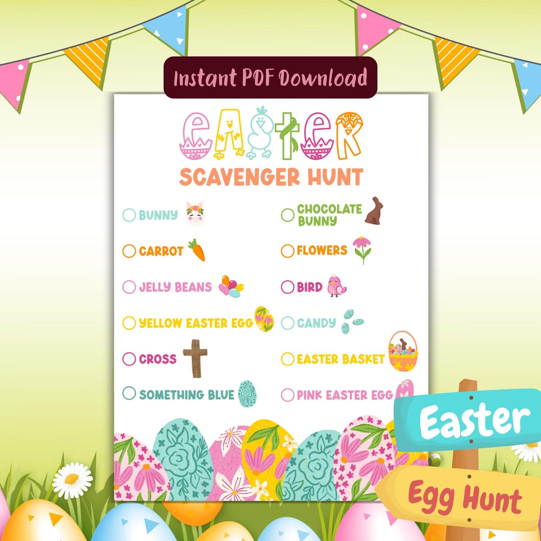 Easter Scavenger Hunt for Kids | Printable Spring Activity ...