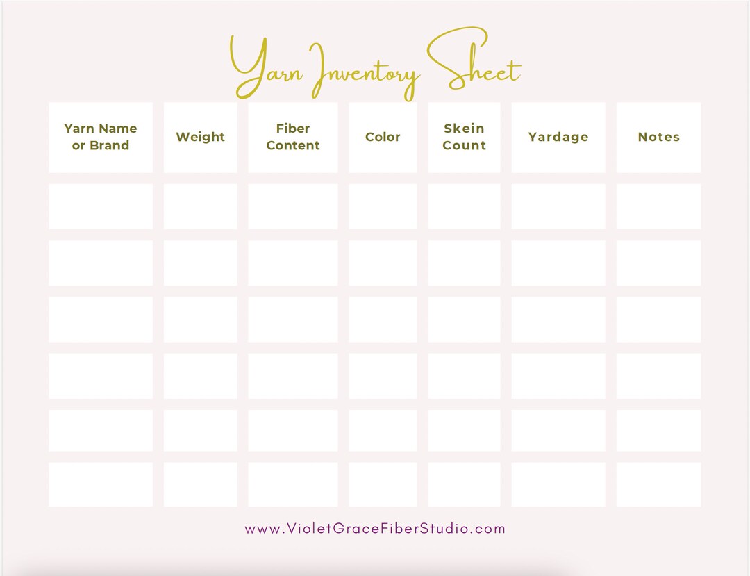 Yarn Inventory/ Yarn Stash Tracker: Printable PDF - Etsy