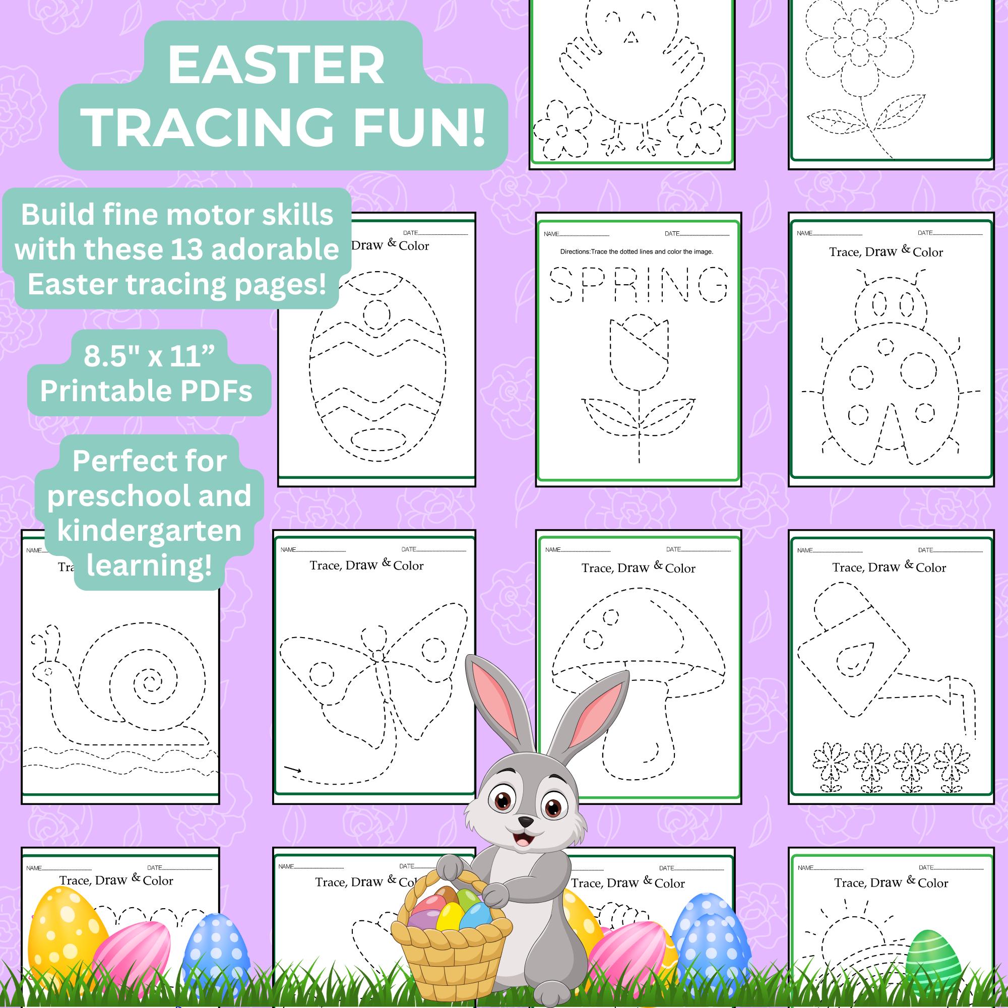Easter Activity Printables, Tracing Pages, Spring Theme, Letter and ...