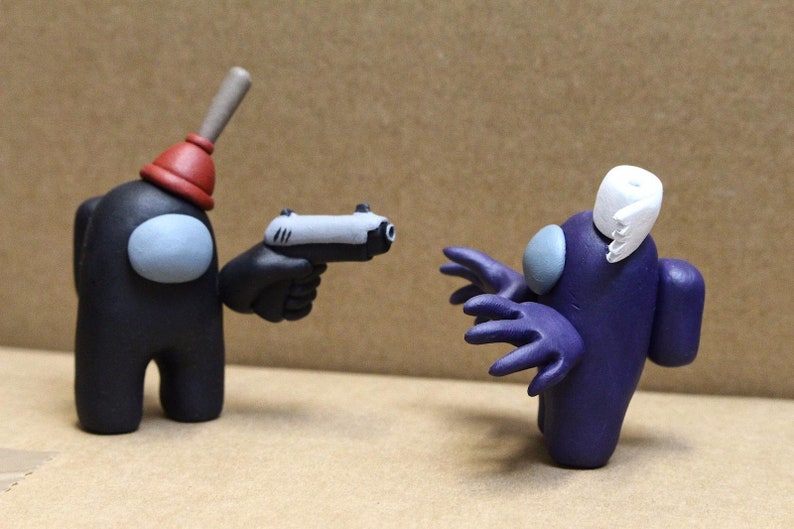 Figures inspired in Among Us gameplay art toy birthday | Etsy