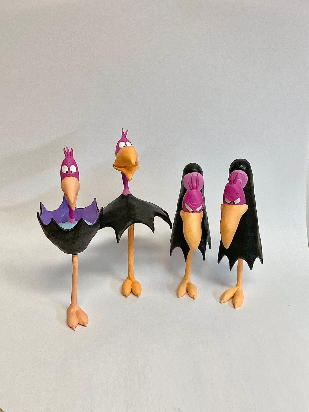 Umbrella Vultures Pack of 4 Figures, Alice in Wonderland - Etsy