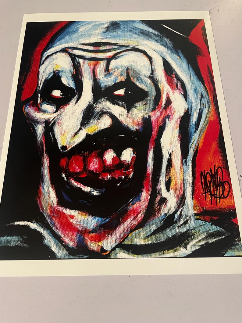 Terrifier Art the Clown Print, Signed Horror Movie Artwork (8x10) - Etsy