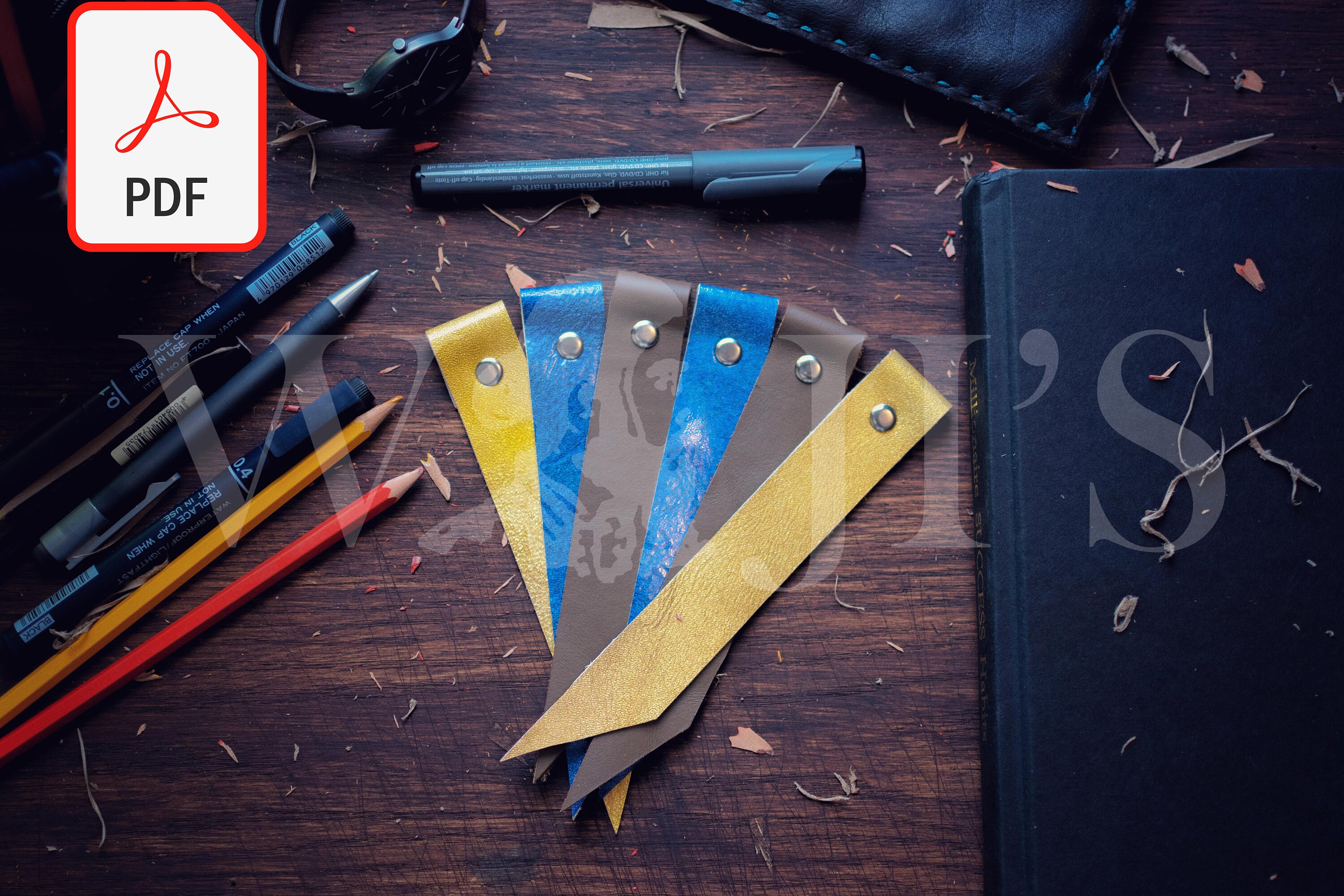 Leather Bookmark Pattern Pdf Bookmarks Leather Bookmarks Bookmarks Pdf ...