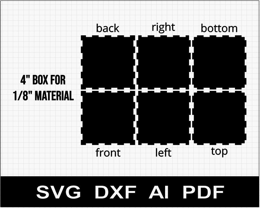 Wood Box SVG Pattern for 1/8 Thick Material 1 to - Etsy