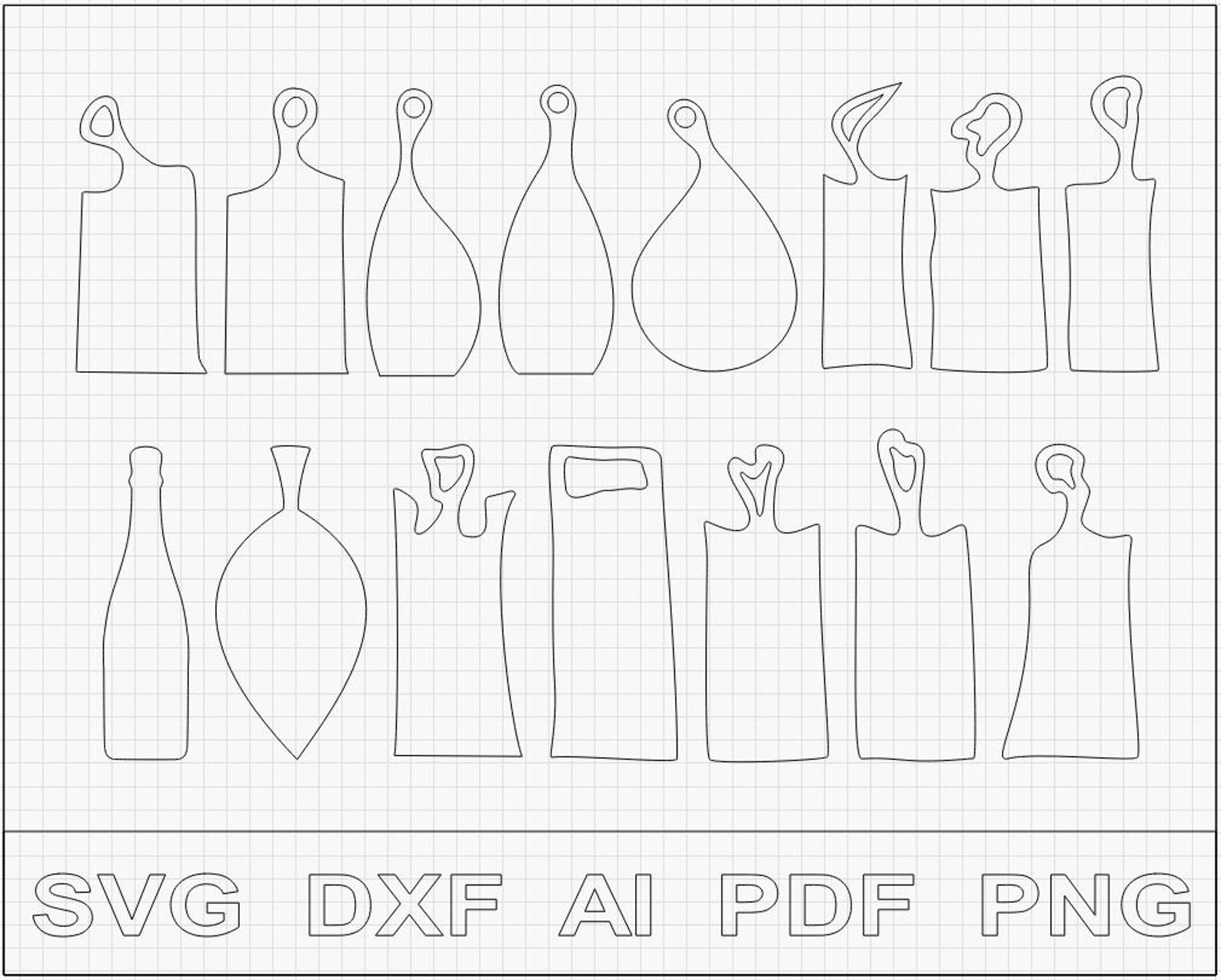 Set 3: 15x Charcuterie Serving Board Pattern Templates SVG / - Etsy