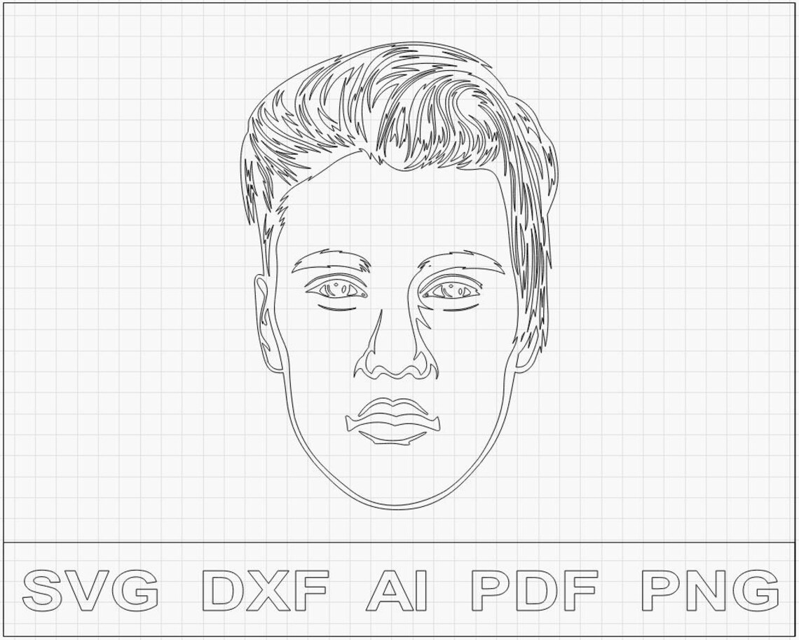 Justin Bieber Face Vector SVG/DXF/AI for Decal Cricut - Etsy