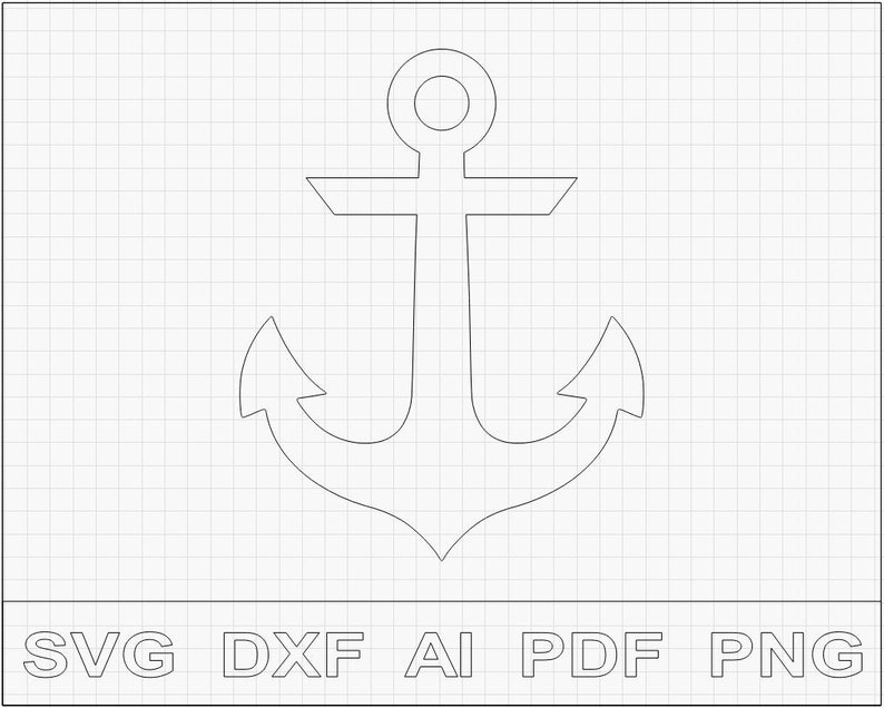 Anchor SVG Nautical Vector Image - Pattern for CNC, Cricut, Woodworking ...
