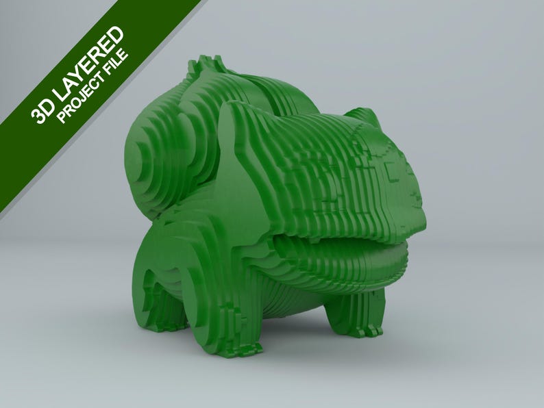 Bulbasaur Pokemon 3D Layered Laser Cut File - Etsy