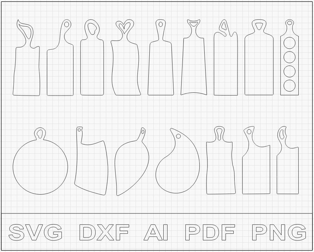 Set 2: 16x Charcuterie Serving Board Pattern Templates SVG / - Etsy ...