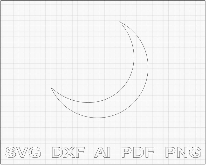 Crescent Moon Vector Image - SVG DXF AI - Vector File for Engraving ...