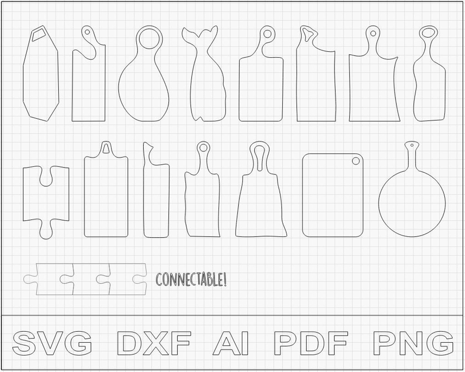 Set 10: 15x Charcuterie Serving Board Pattern Templates SVG / - Etsy