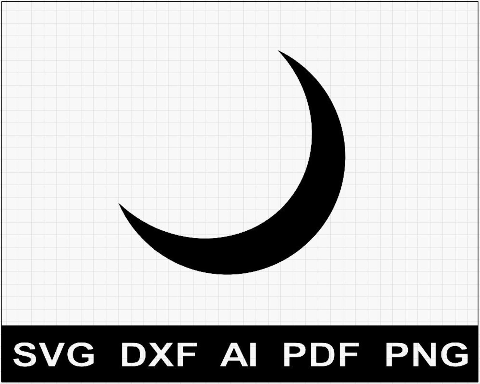 Crescent Moon Vector Image SVG DXF AI Vector File for - Etsy