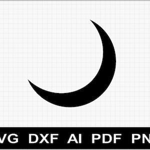 Crescent Moon Vector Image - SVG DXF AI - Vector File for Engraving ...