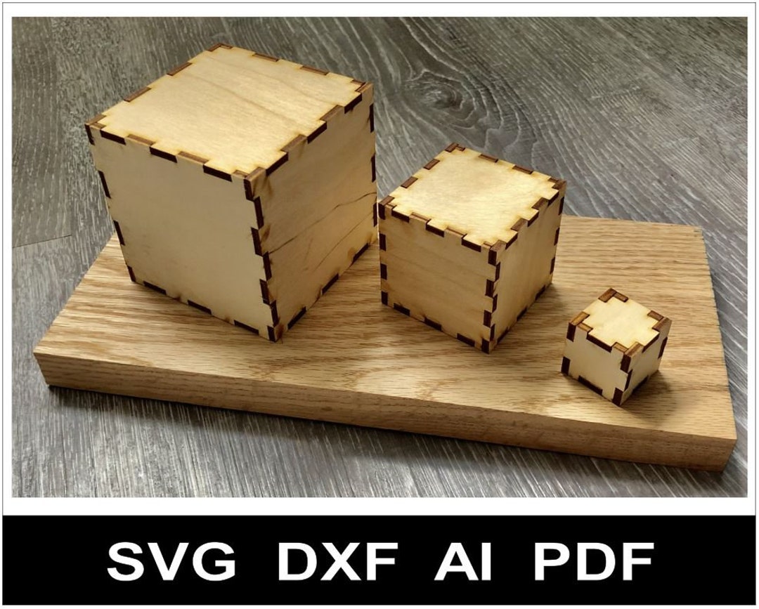 Finger Joint Wood Box SVG Pattern: Laser Cut Template (digital Download ...