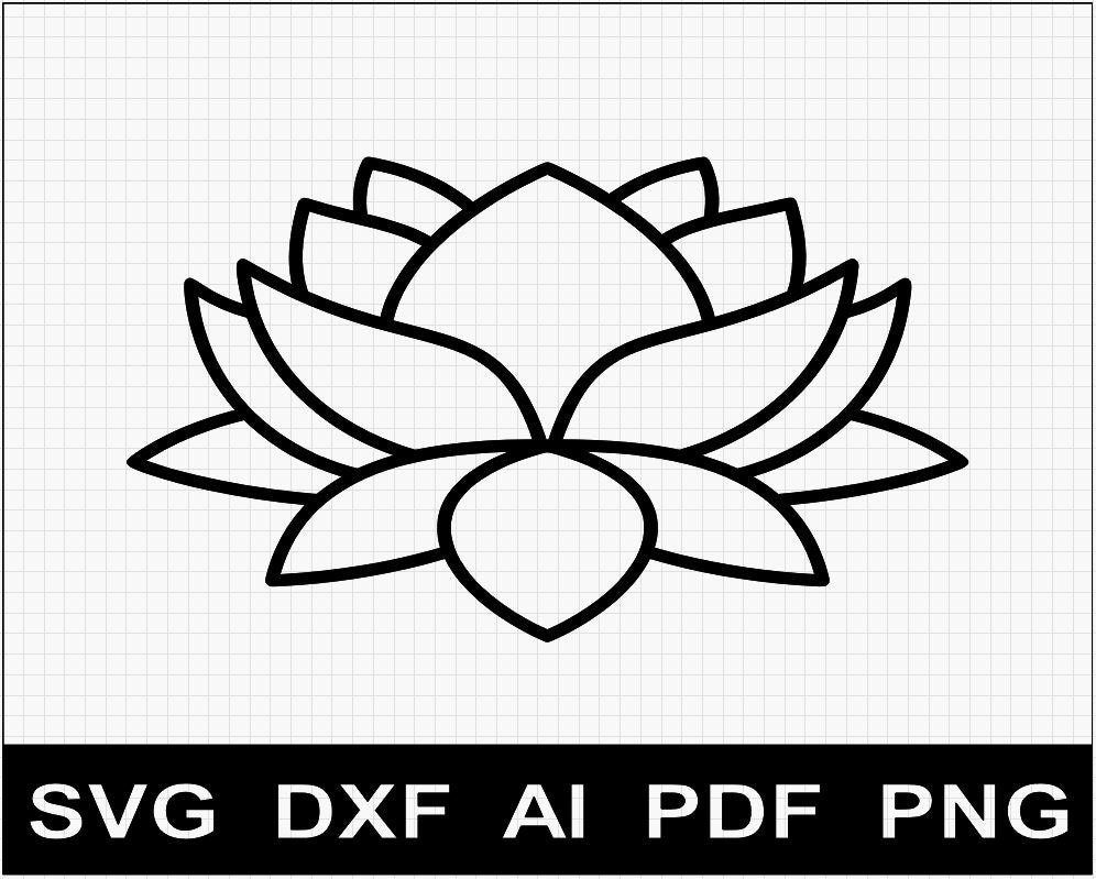 Lotus Flower Vector Image - SVG DXF AI - Vector File for Engraving ...