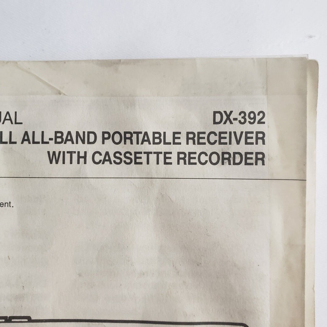 Realistic DX-392 Owners Manual English French for PLL All-band Portable ...