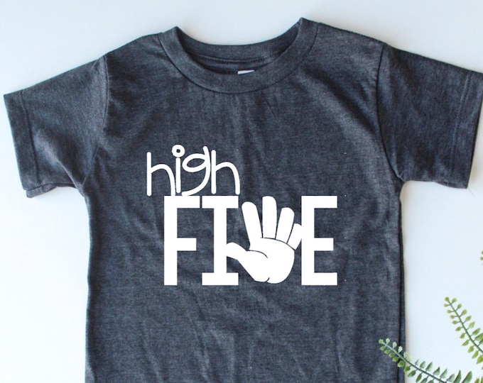 High Five 5th Fifth Birthday Shirt 5 Years Old Graphic - Etsy
