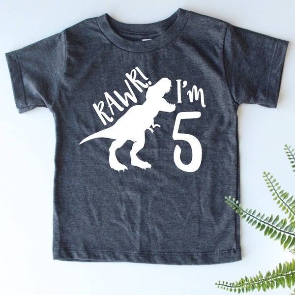Dinosaur Birthday Shirt 5 - Etsy